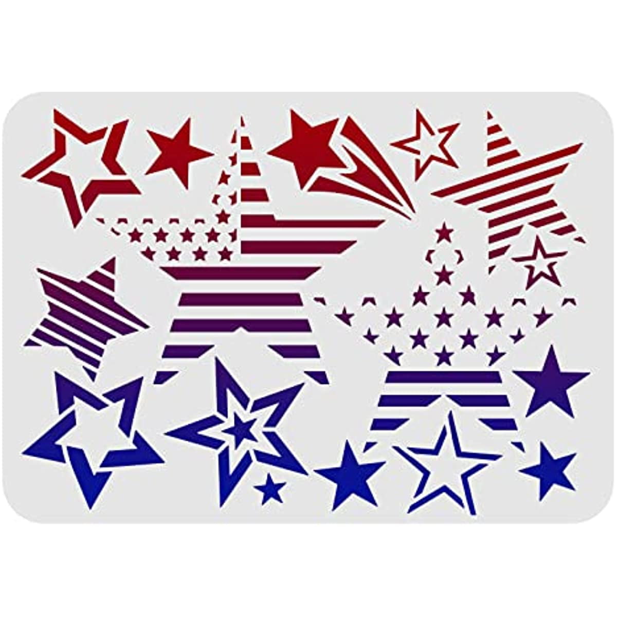 Independence Day Stencils A4 Plastic Stars Flag Drawing Painting ...