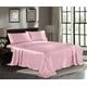 Seasonwood Pink Sheets Full Size Soft 1800 Microfiber Satin Sheet Set 4 ...