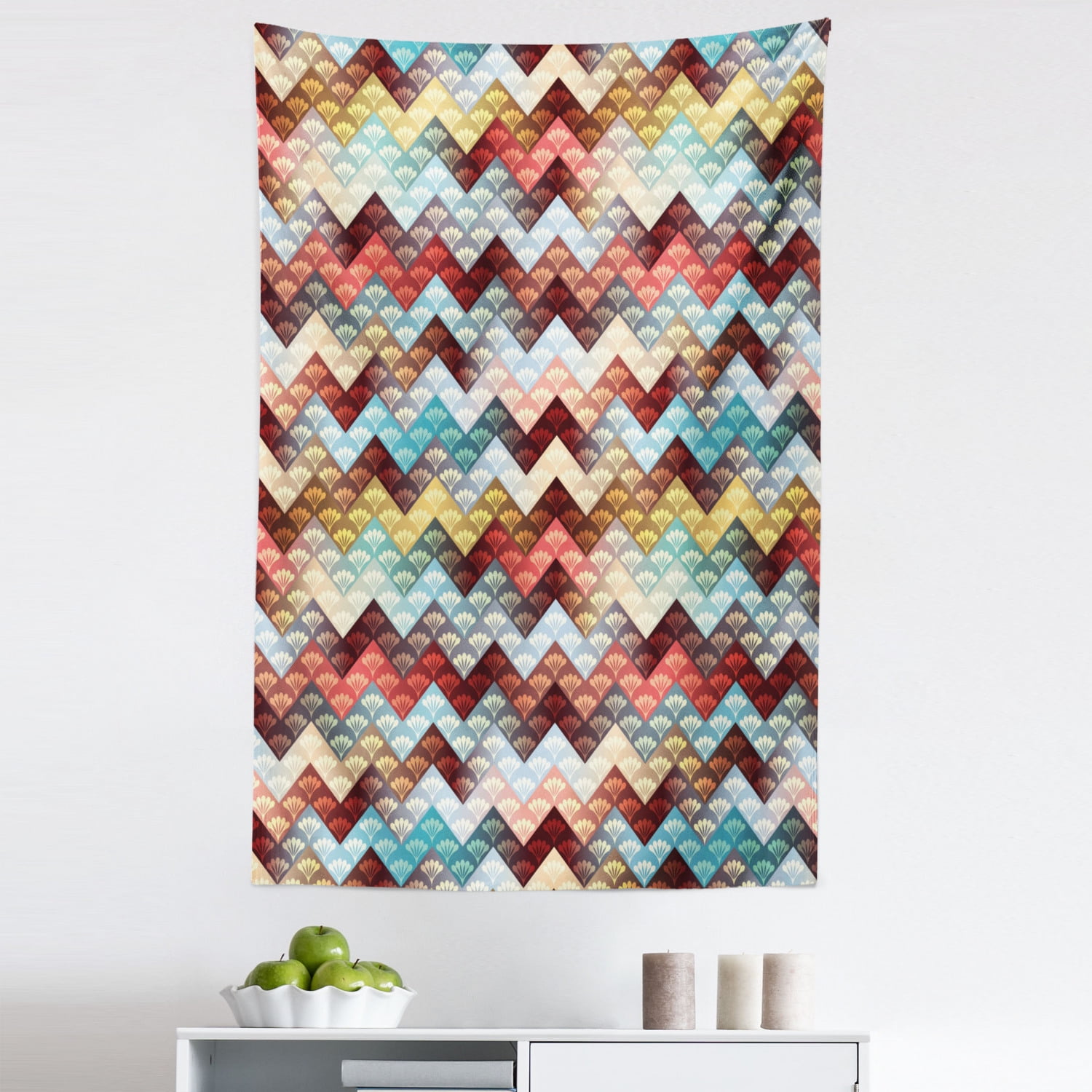 Chevron Tapestry, Repetitive Ornate Chevron Patterns Filled with ...
