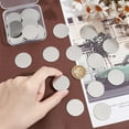 40Pcs Stainless Steel Stamping Blank Tag Cabochons Flat Round Stainless ...