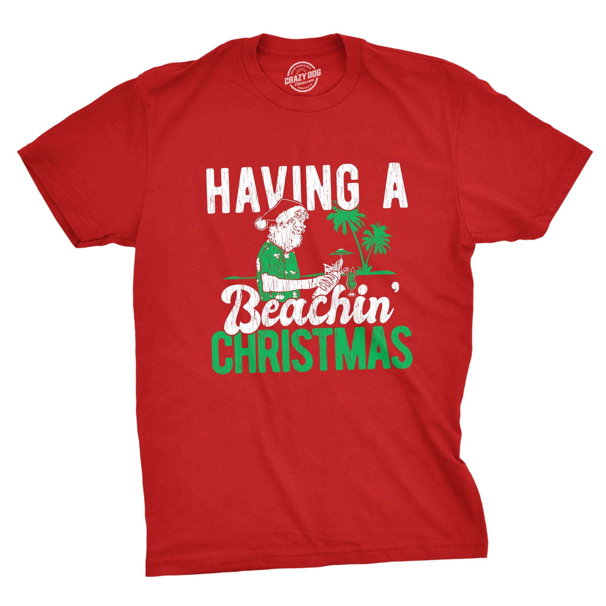 Click here for Crazy Dog T-Shirts Mens Having A Beachin Christmas... prices