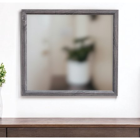 Desert Fields 24.75" Round Wood Framed Wall Mirror, Natural/Gray ...