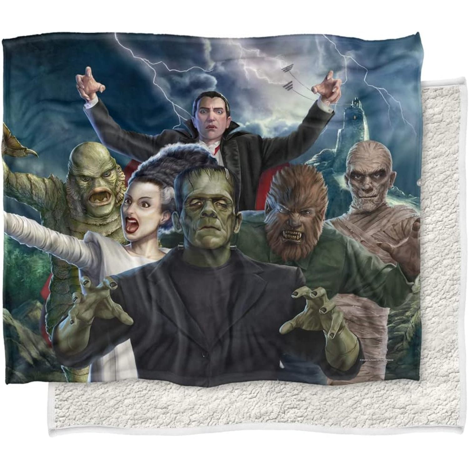 Universal Monsters Blanket, 50"x60", Monsters Group Silky Touch Back ...