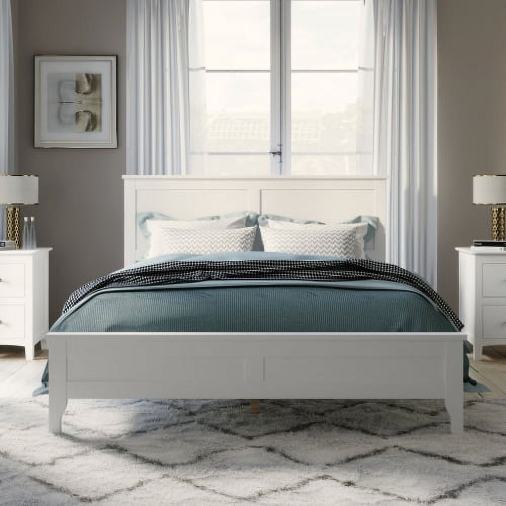Click here for Fuluxin Modern White Solid Wood Full Platform Bed prices