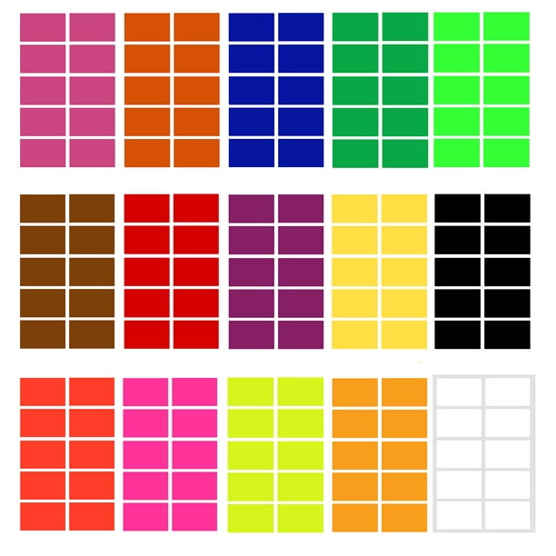 Royal Green Colored Labels ( 50mm x 31mm) Rectangle Stickers in 15 ...