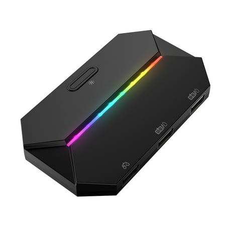 LED RGB Gamepad Keyboard Mouse Converter Type-C Cellphone Game ports to ...