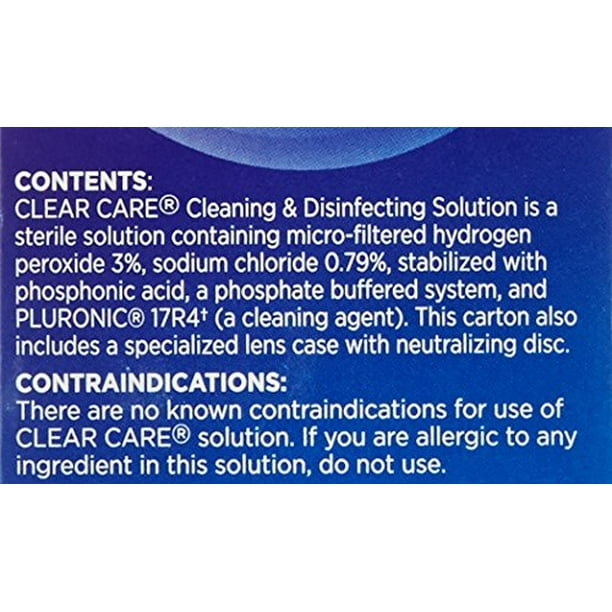 cLEAR cARE cleaning & Disinfection Solution with Lens case, 12-Ounces ...