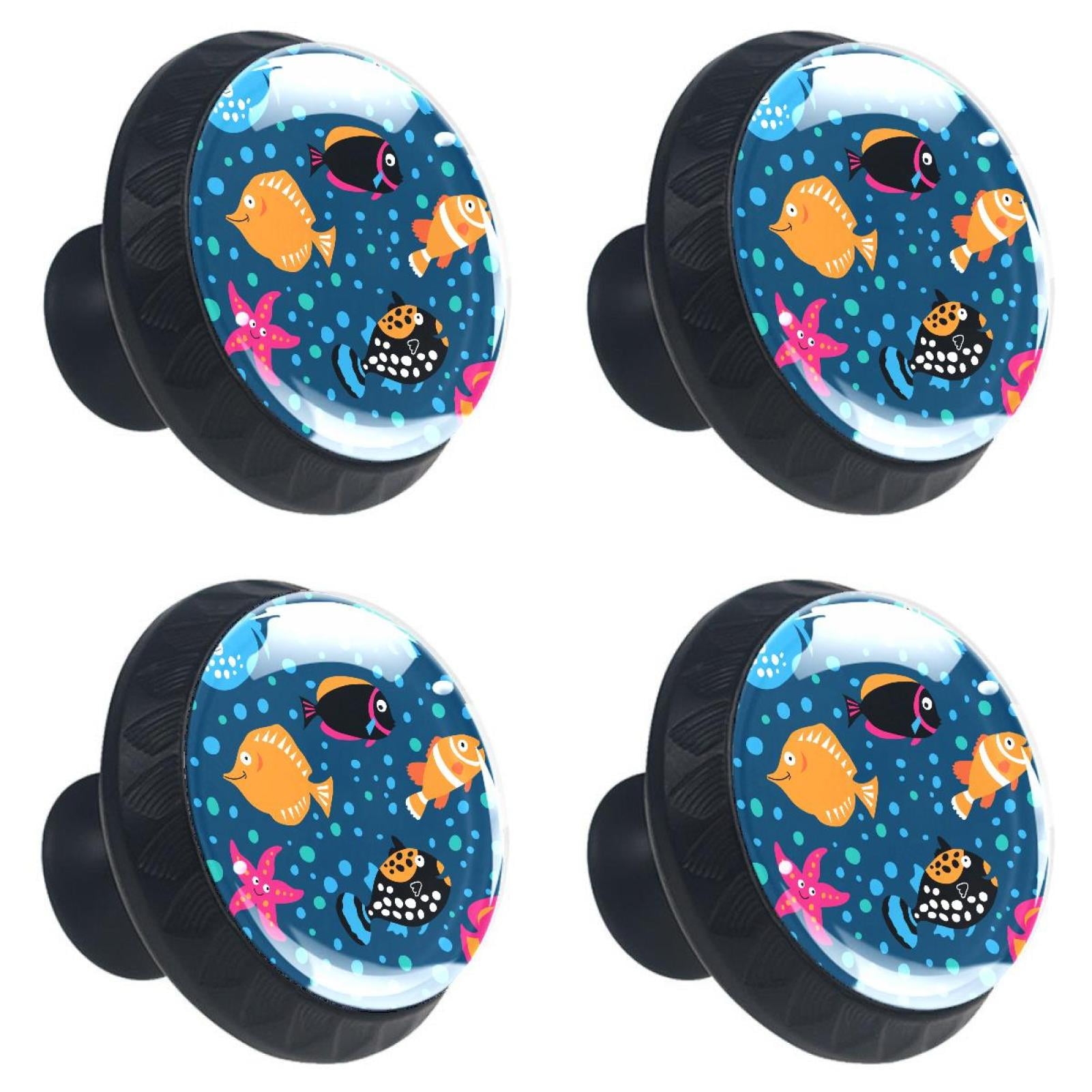 4 Pcs Cartoon Fish Knobs for Kitchen Cabinet Cupboard Dresser Bookcase ...
