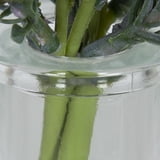 Mainstays 10.5" Artificial Lavender Flower Stems in Ribbed Glass Vase ...