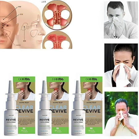 Clear Revive Nasal Spray,natural Saline Nasal Spray Fast Relief 30ml ...
