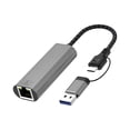 Double Port USB A USB C To RJ45 2.5G/1G Ethernet Networking Adapter For ...