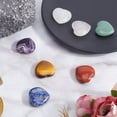 7Pcs 7 Styles Natural Gemstone Healing Heart Figurines Reiki Stones ...