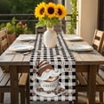 Coffee Gnome Black Buffalo Plaid Table Runner 60 Inch Long Retro Linen ...