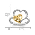1.7mm 14k Solid Gold Two-tone Polished Diamond Quinceanera Love Heart ...