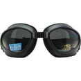 Pacific Coast Feather Tour Wide Coverage Black Motorcycle Goggles with ...