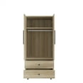 Zimtown Wood Double Door Closet Wardrobe, 2 Drawer Armoire Wardrobe ...
