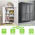 73" Tall Arched Metal Pantry Cabinet with 6 Adjustable Shelves and 2 ...