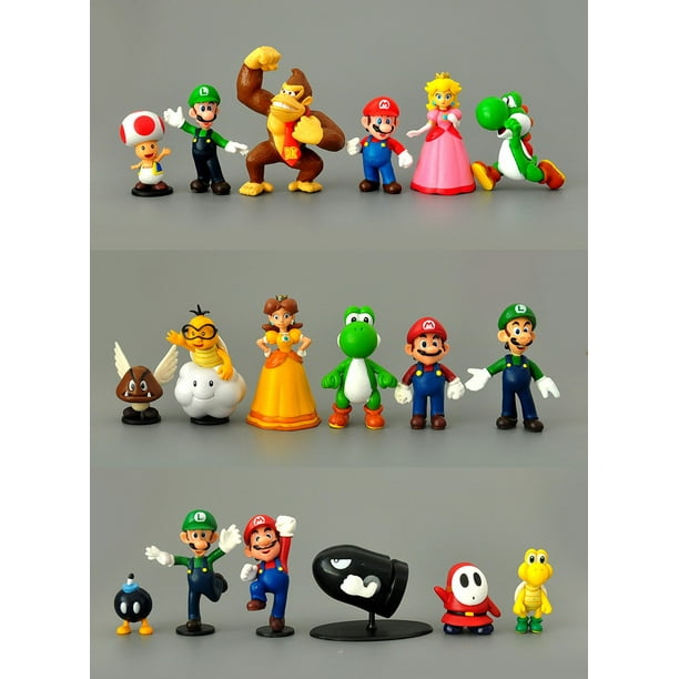 18 Packs Mario Toys Bros Super Mary Princess, Turtle, Mushroom ...