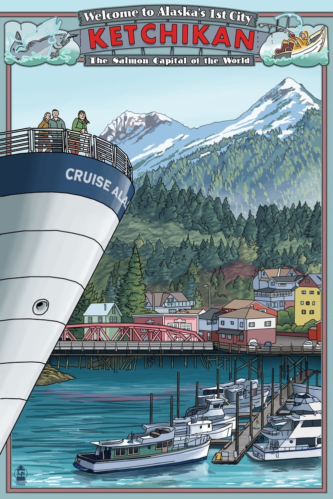 Ketchikan, Alaska, Views (16x24 Giclee Gallery Art Print, Vivid ...