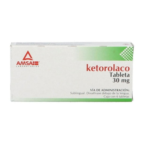 Ketorolaco Sublingual 30 mg Caja Con 6 Tabletas | Bodega Aurrera en línea