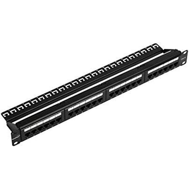Rackmount or Wallmount 24-Port Cat6 Patch Panel RJ45 Ethernet 568A/B ...