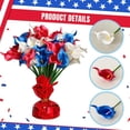 9Pcs Patriotic Independence Day Artificial Mixed Flower Bush Red White ...