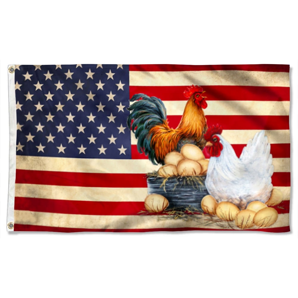 Cayyon Chicken Flag Chicken Coop American Grommet Flag 3x5Feet Banner ...