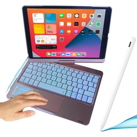 Rose Gold Bluetooth 5.1 Trackpad Keyboard Plus Capacitive Stylus Pen ...