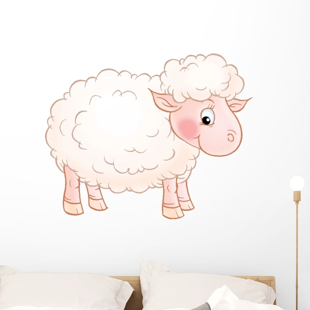 White Sheep Wall Decal Mural by Wallmonkeys Peel and Stick Graphic (36 ...