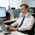 Neck Pillow, Modern Teal Turquoise Memory Foam U-Shaped Travel Pillow ...