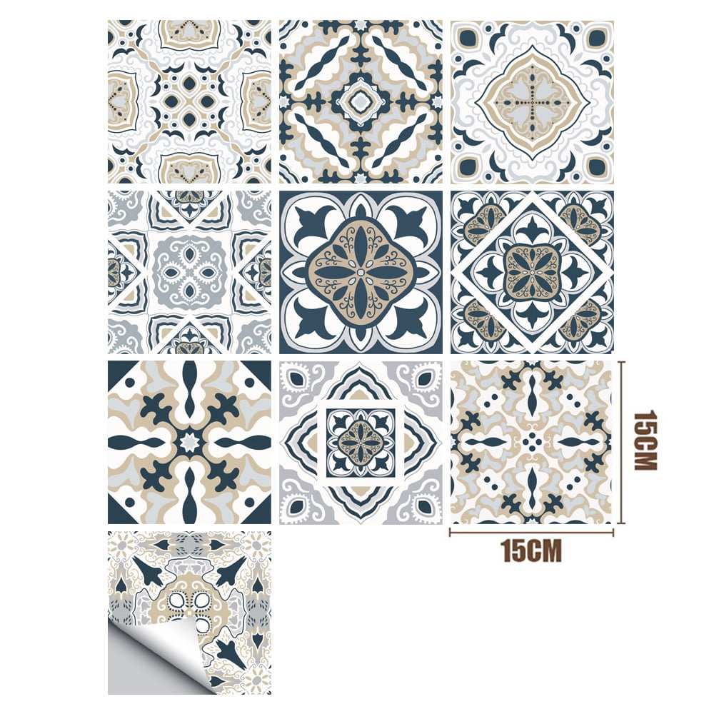 Tile Stickers Kitchen Adhesive Tile Transfers Sticker for Bathroom Peel ...