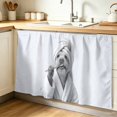 Bathroom Funny Dog Cabinet Curtains 28" W x 51" L, The Dog Brushing Its ...