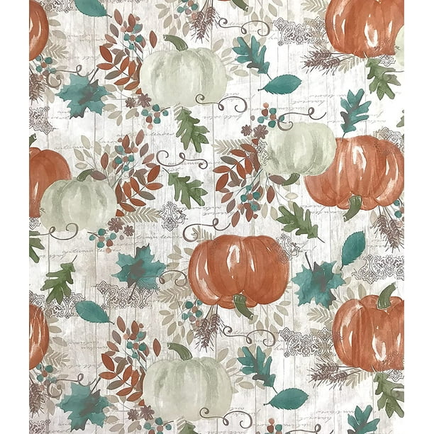 Farmhouse Fall Decor Autumn Flannel Back Vinyl Tablecloth: Colorful ...