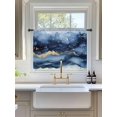Abstract Art Sheer Curtains 54 Inch Long 1 Panel Gold Blue Gradient ...