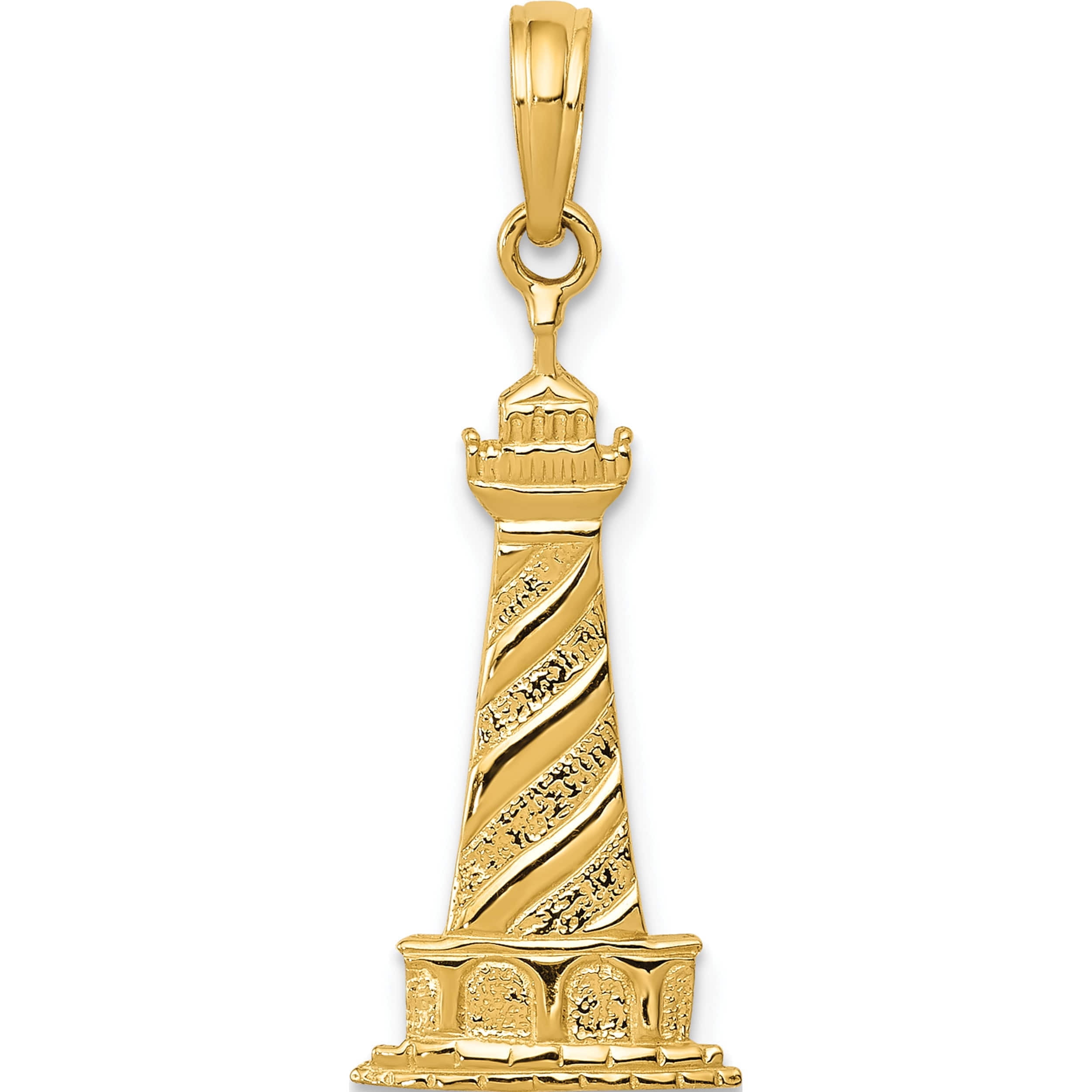 14K Yellow Gold Lighthouse Pendant (28 X 11) Made In United States ...