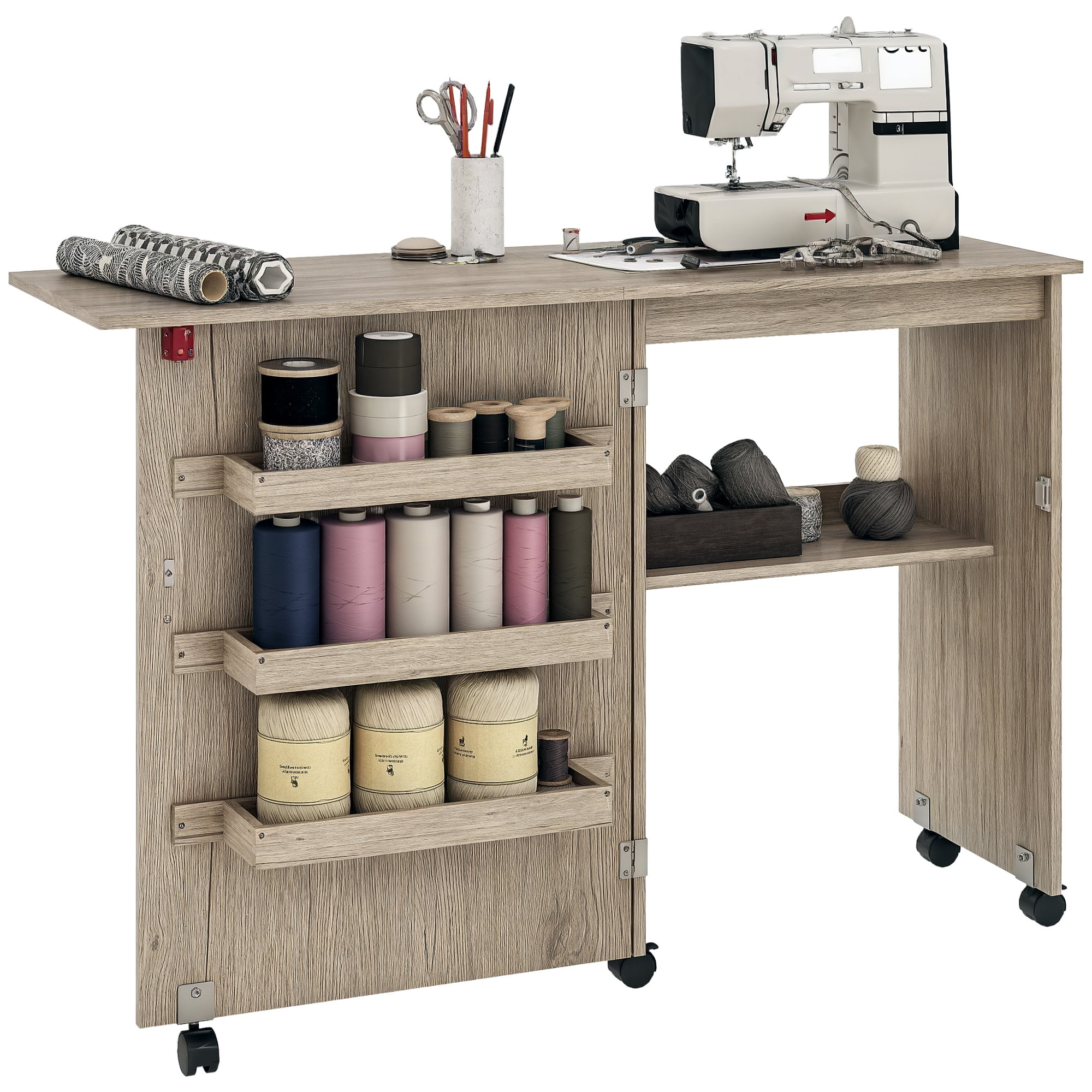 Click here for Homcom Folding Sewing Table Mobile Sewing Machine... prices