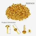 Performore 500 Pcs of 8mm x 16mm Brass Round Head Fastener, Brads for ...