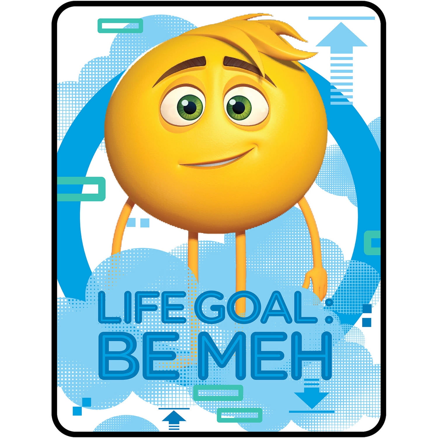 Emoji Movie Plush Throw, Kids Bedding, 46” x 60”, Gene Meh - Walmart.com