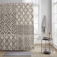 Bohemian Patchwork Shower Curtain for Bathroom, Vintage Gray Beige ...