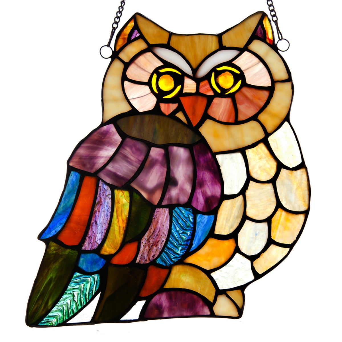 Stained Glass Owl Window Panel Owl Stained Glass Suncatcher Owl Glass ...