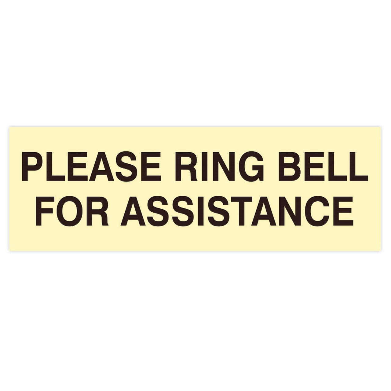 PLEASE RING BELL FOR ASSISTANCE Sign - Ivory / Dark Brown - Small ...