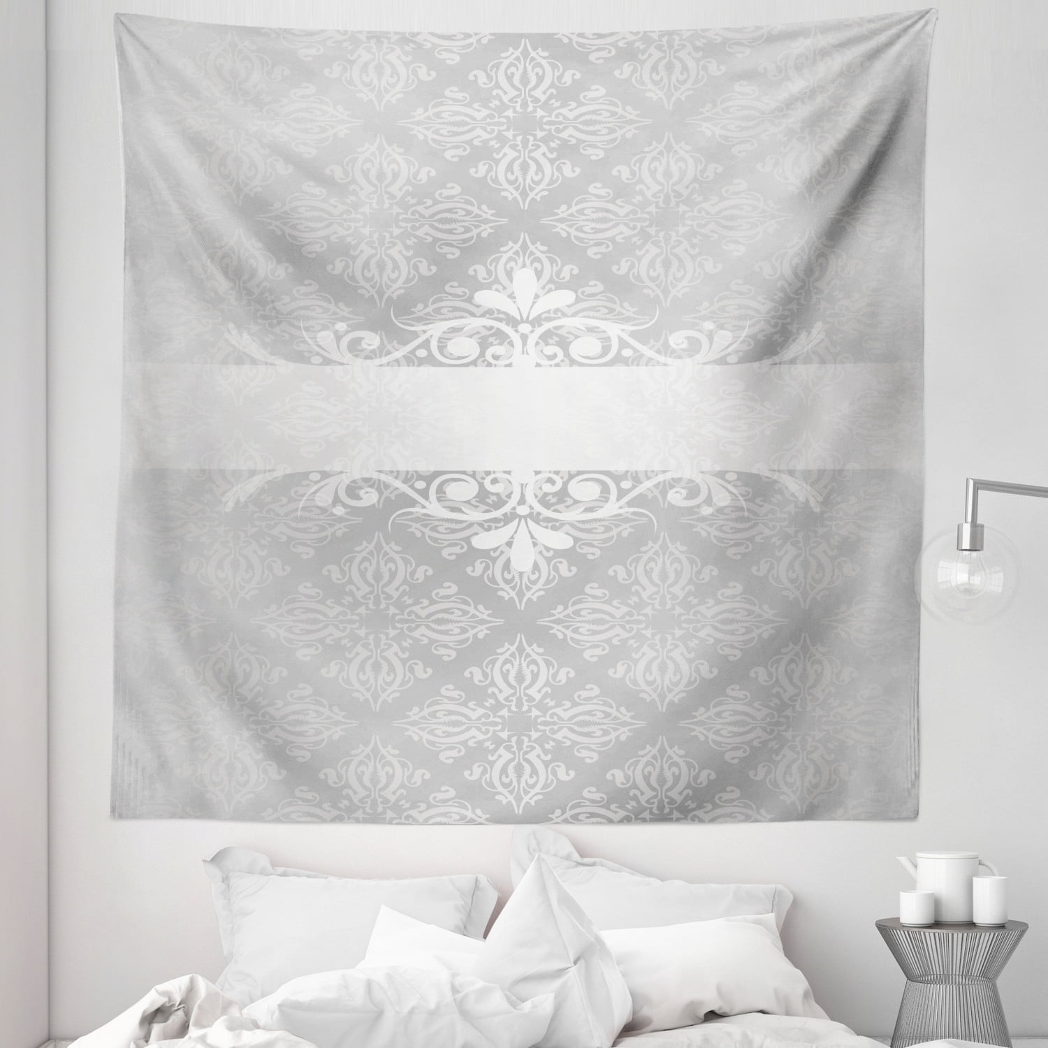 Grey Tapestry, Classical Floral Motifs Renaissance Tile Pattern Antique ...