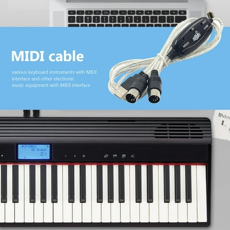 Clairlio 2m MIDI Cable to USB IN-OUT Converter PC to Keyboard Pianos ...