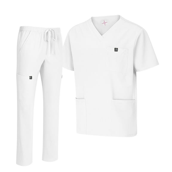 felwors Men's Scrub Set – Stretch V-Neck Multi-Pocket Mens Medical ...
