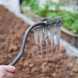 Fulande Steel Garden Hoe, Flower Rake with 5 Teeth, Handheld Tiller ...