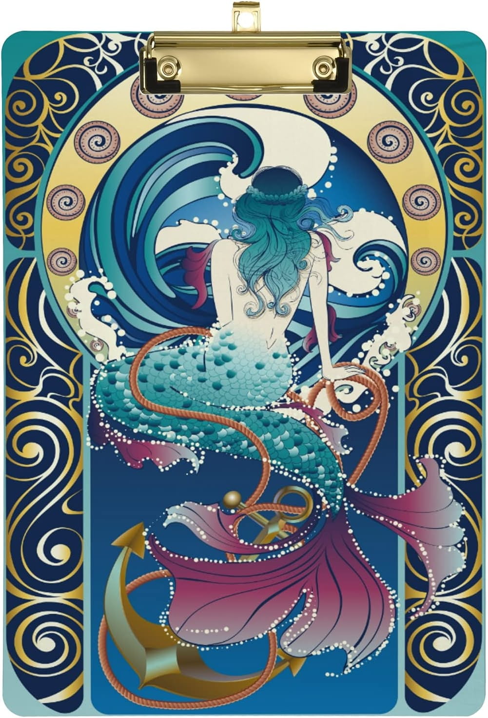 FMSHPON Fantasy Mermaid Clipboard Hardboard Wood Nursing Clip Board and ...