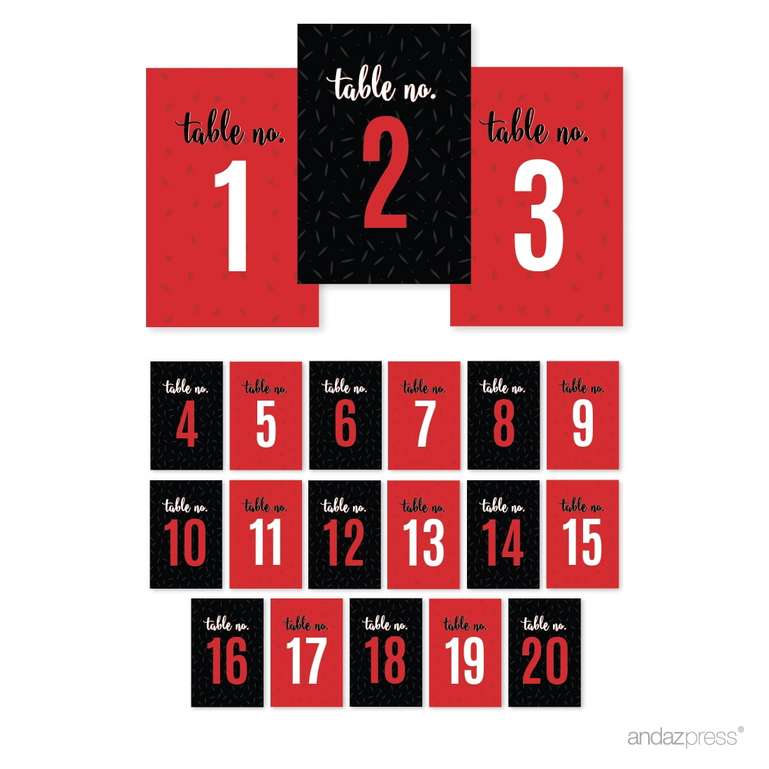 Signature Black, White, Red, Table Numbers 1-20, 4x6-inch - Walmart.com