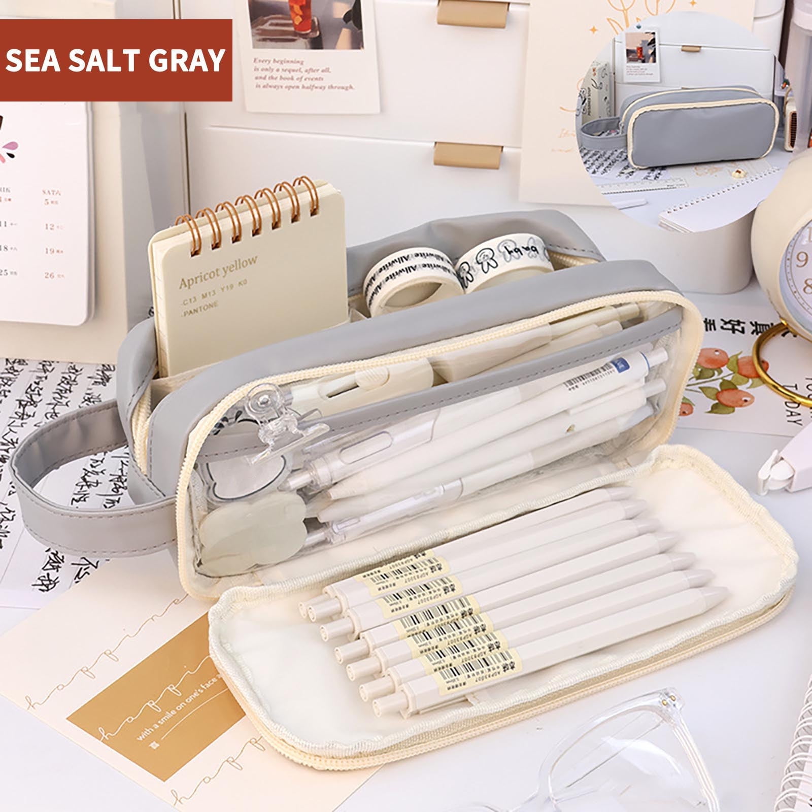 Click here for Rkstn Pencil Case Large Capacity Double Layer Tran... prices