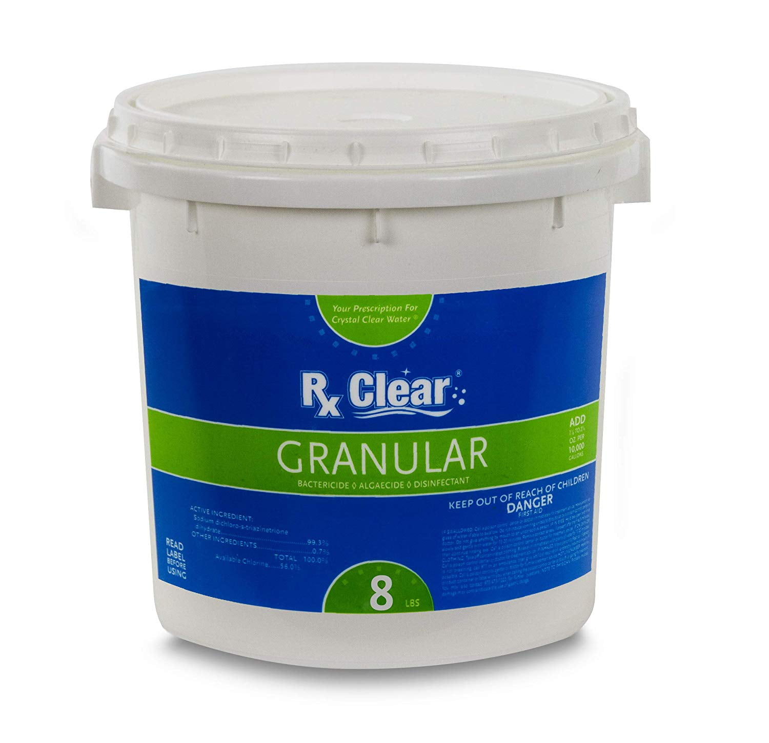 Rx Clear Granular Swimming Pool Chlorine - 8 lb Bucket - Walmart.com