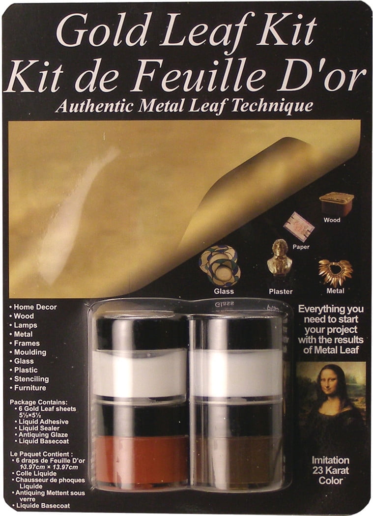 Mona Lisa Gold Leaf Starter Kit, 4-Pieces plus Gold Leaf Sheet ...